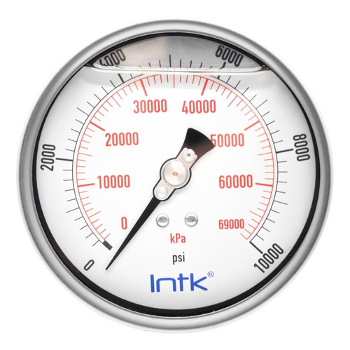 4” Liquid filled (O.E.M.), pressure gauge, 1/4” NPT, back connection, 0 to 10000 psi-kPa | Instrutek